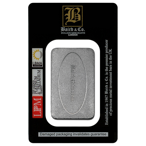 buy great Baird Mint One Ounce Rhodium Bar - US BULLION ESTATE