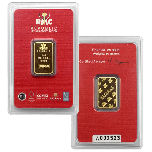 10 Gram Gold Bars, .9999 Pure (Brand our Choice) - US BULLION ESTATE
