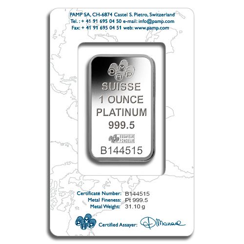 Buy great 1 oz Pamp Suisse Platinum Bar - In Assay