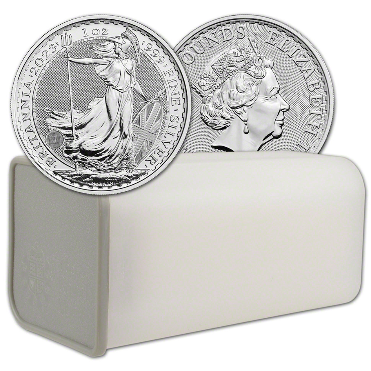 great 2023 Silver Britannia £2 - 1 oz - BU - 1 Roll - 25 Coin Mint Tube ...