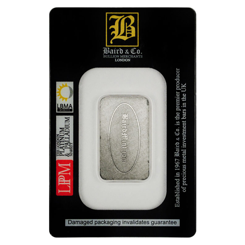 Buy great (1/2) Half Ounce Rhodium Bar- Baird Mint - US BULLION ESTATE